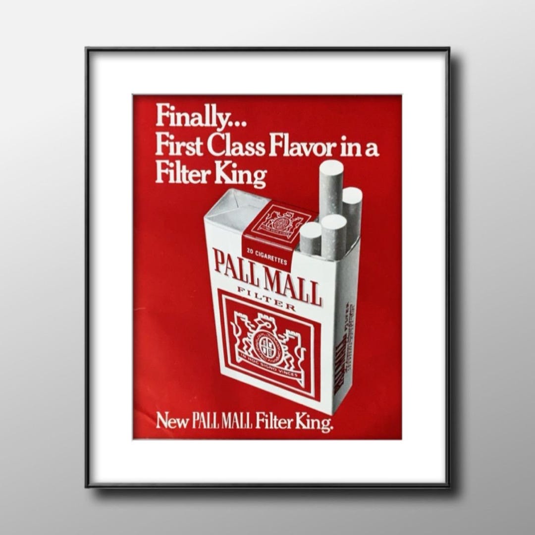1971 Cigarette Print Ad, Pall Mall Advertising, Original Magazine ...