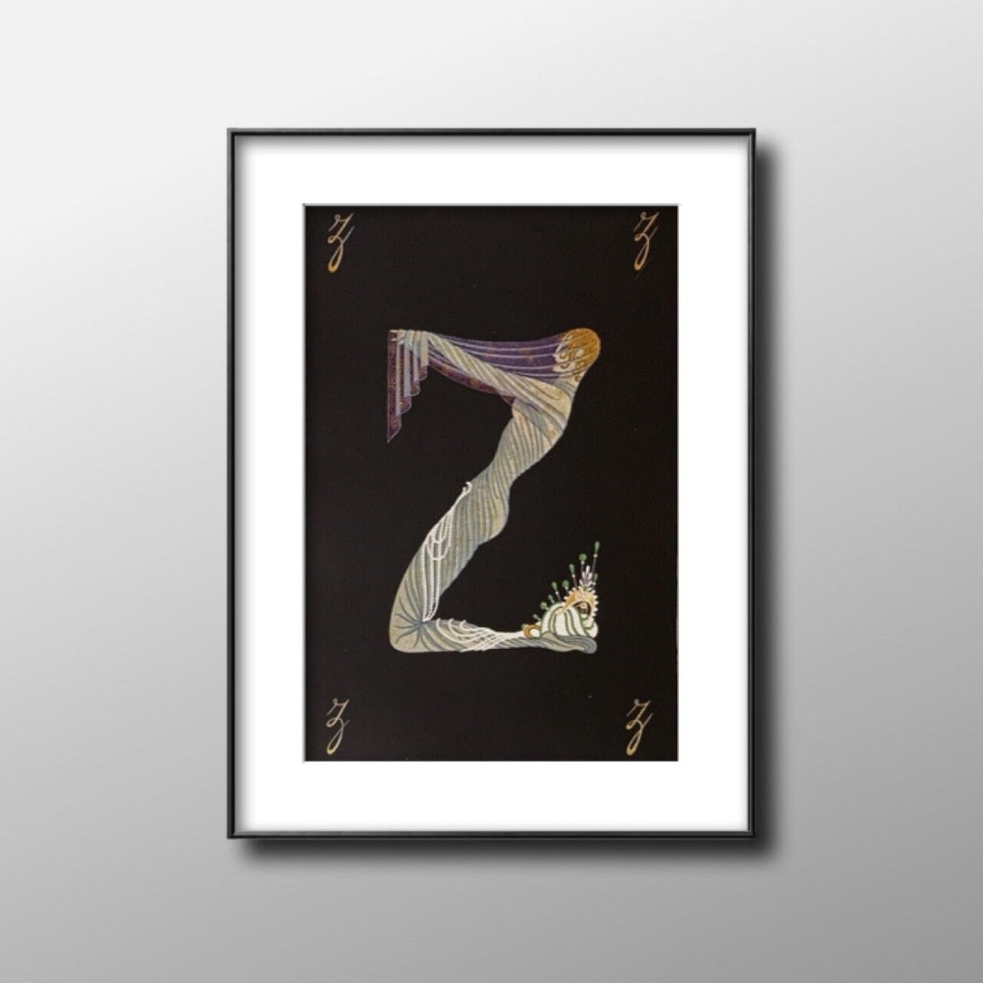 1978 Erte Alphabet Print: Art Deco "y" & "z" Illustration - Etsy