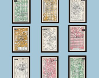 Any 6 City Maps Set of 6 1950s Vintage Maps Mid Century - Etsy