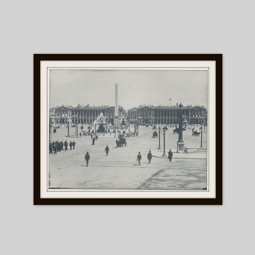 1892 Place De La Concorde Print, Paris France, Original Black and White ...