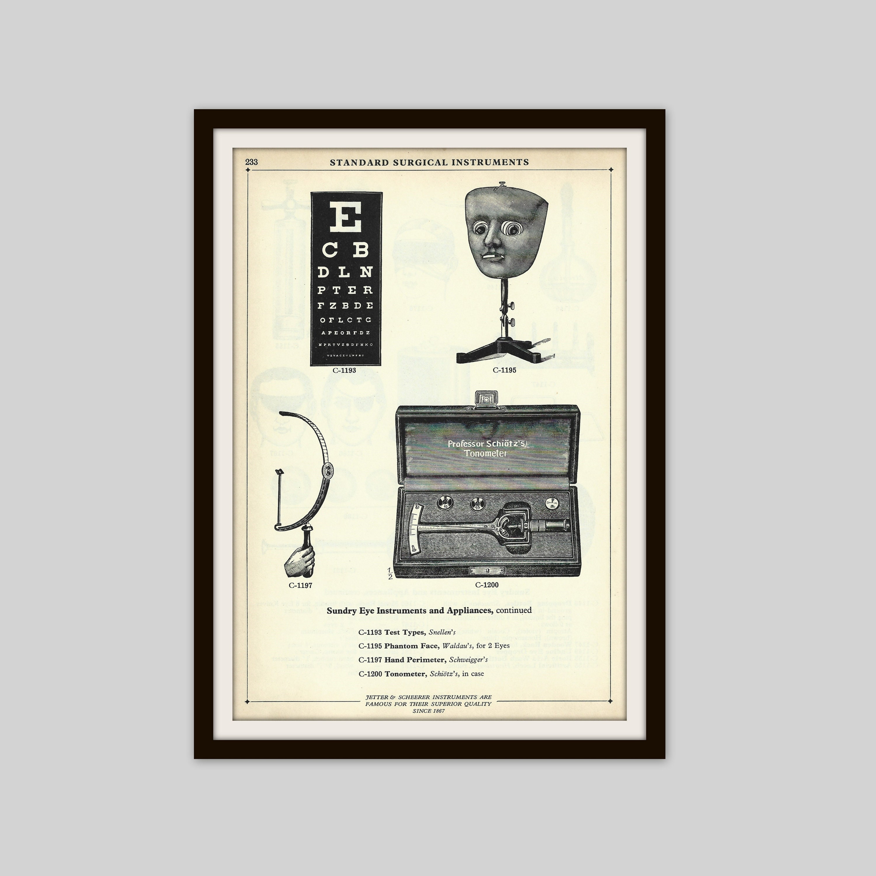 Art & Collectibles Lithographs Prints Eye Instruments Medical Office ...