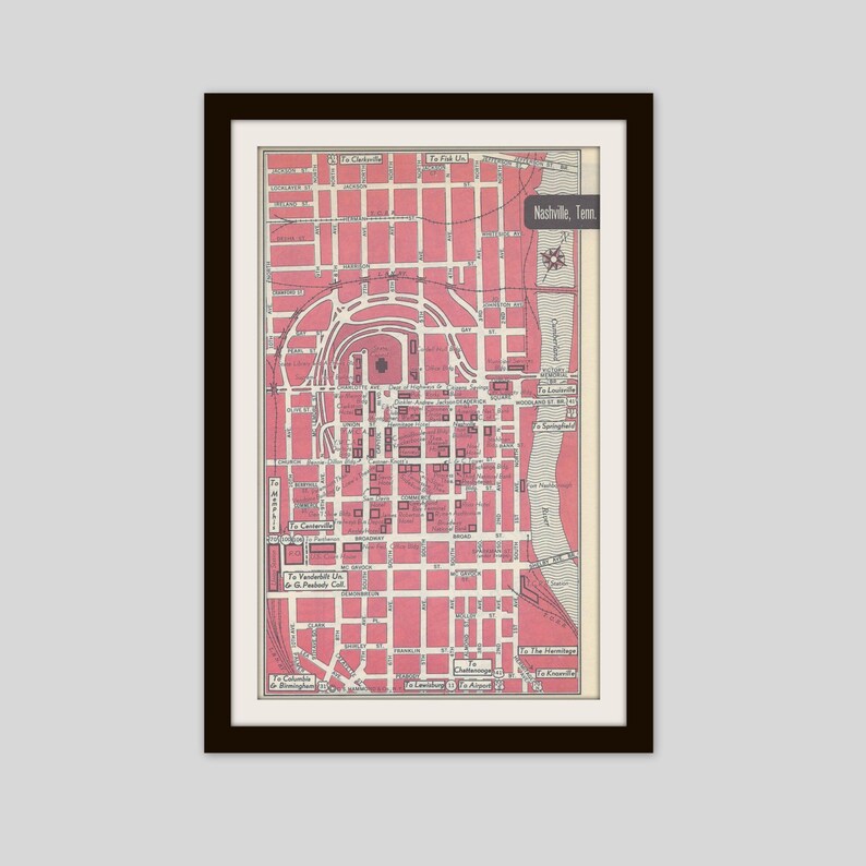 Newark New Jersey Map City Map Street Map 1950s 2 Sided - Etsy