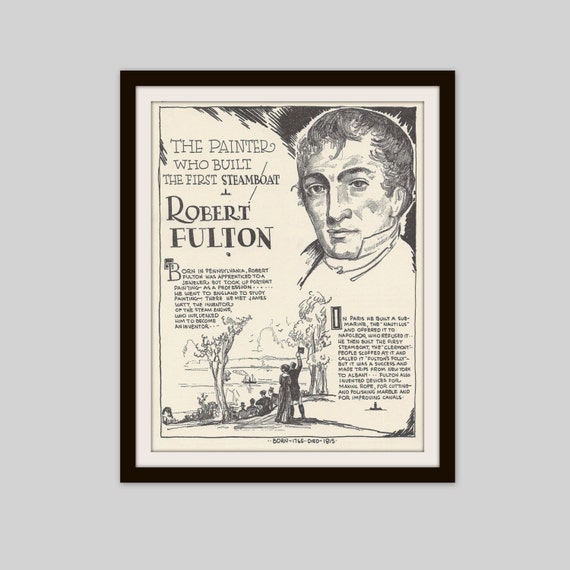 Robert Fulton, Vintage Art Print, Classroom Art, History Teacher Gift ...