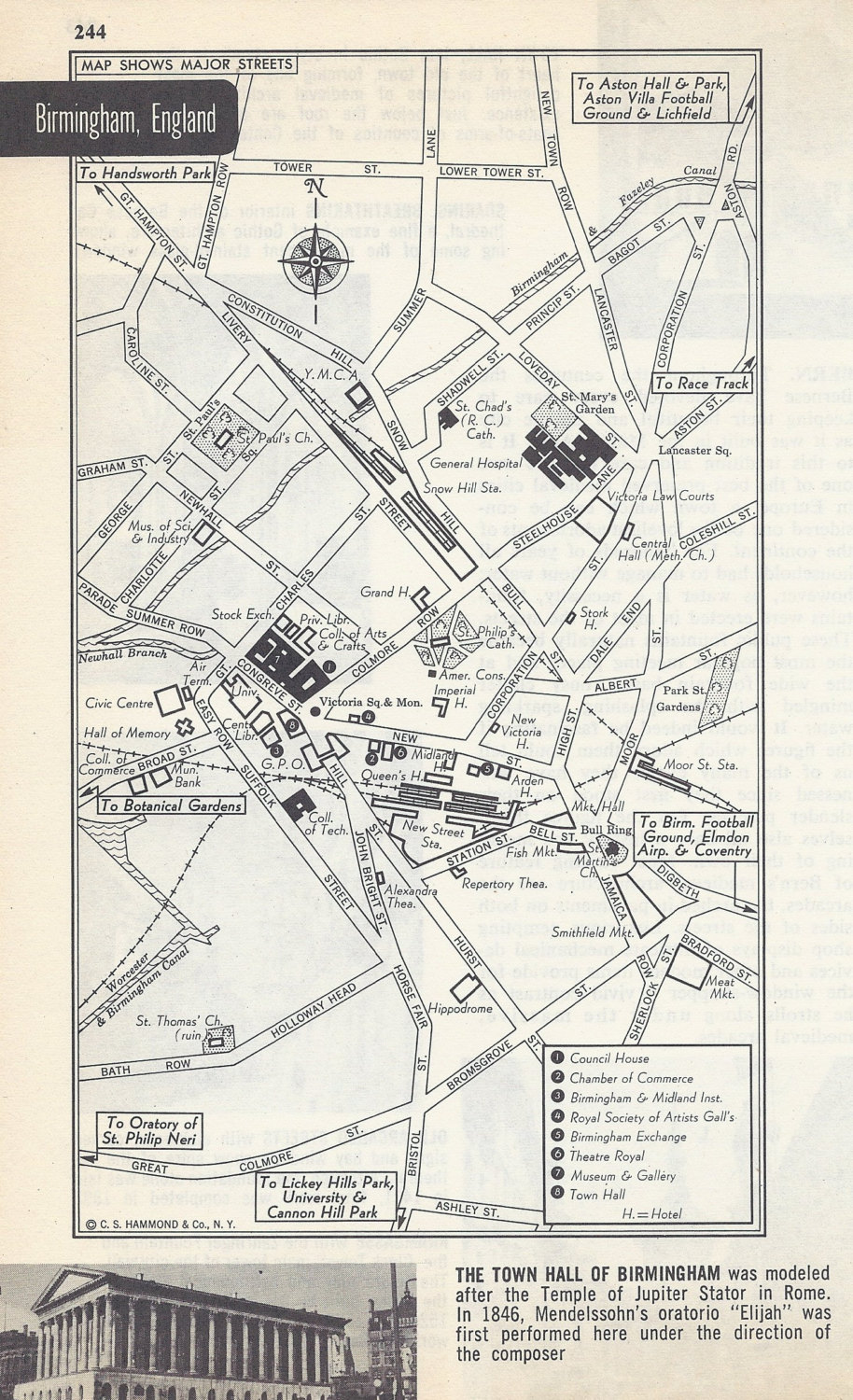 Birmingham England Map City Map Street Map 1950s Europe - Etsy UK