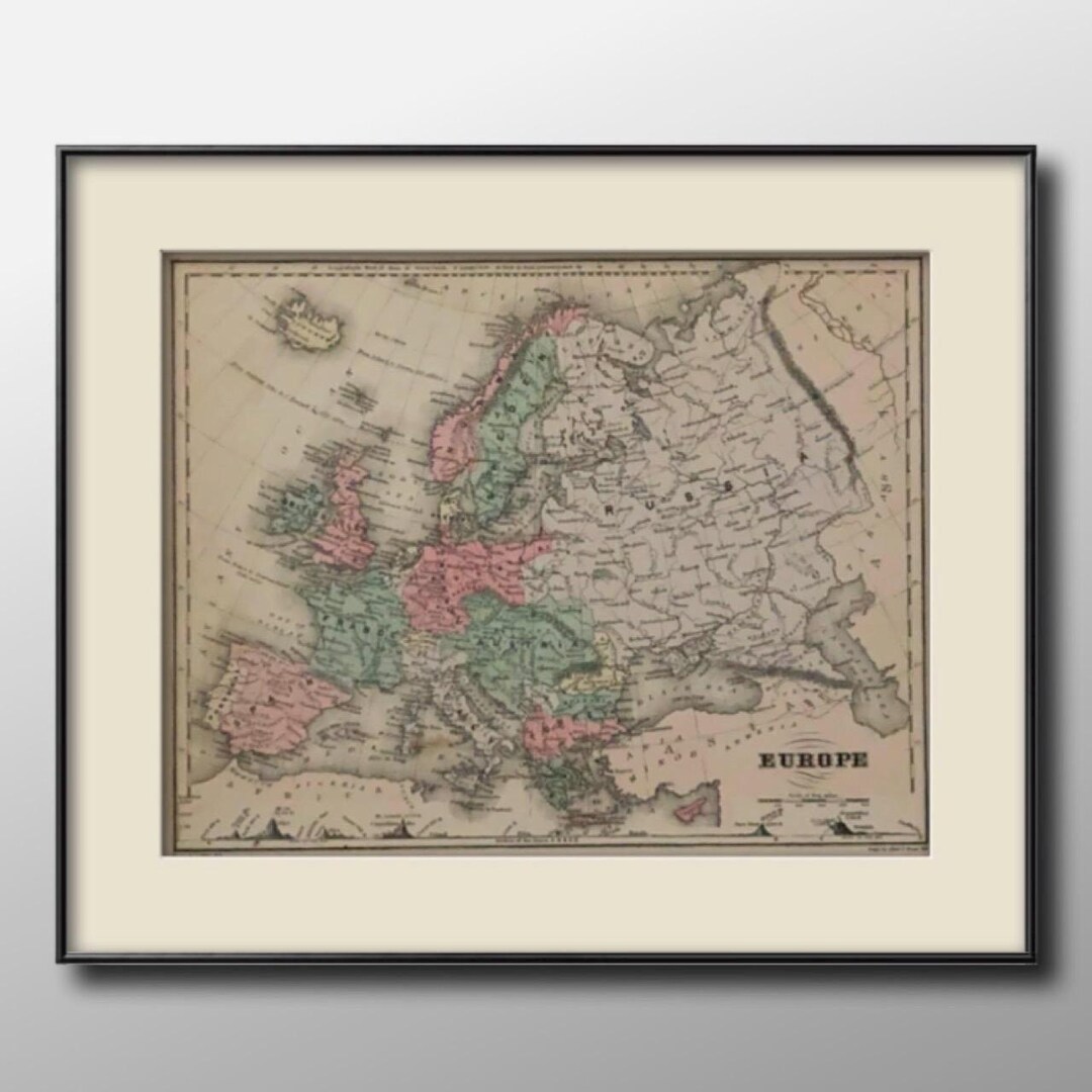 Original 1883 Map of Europe – Antique Geography & Historical Map - Etsy