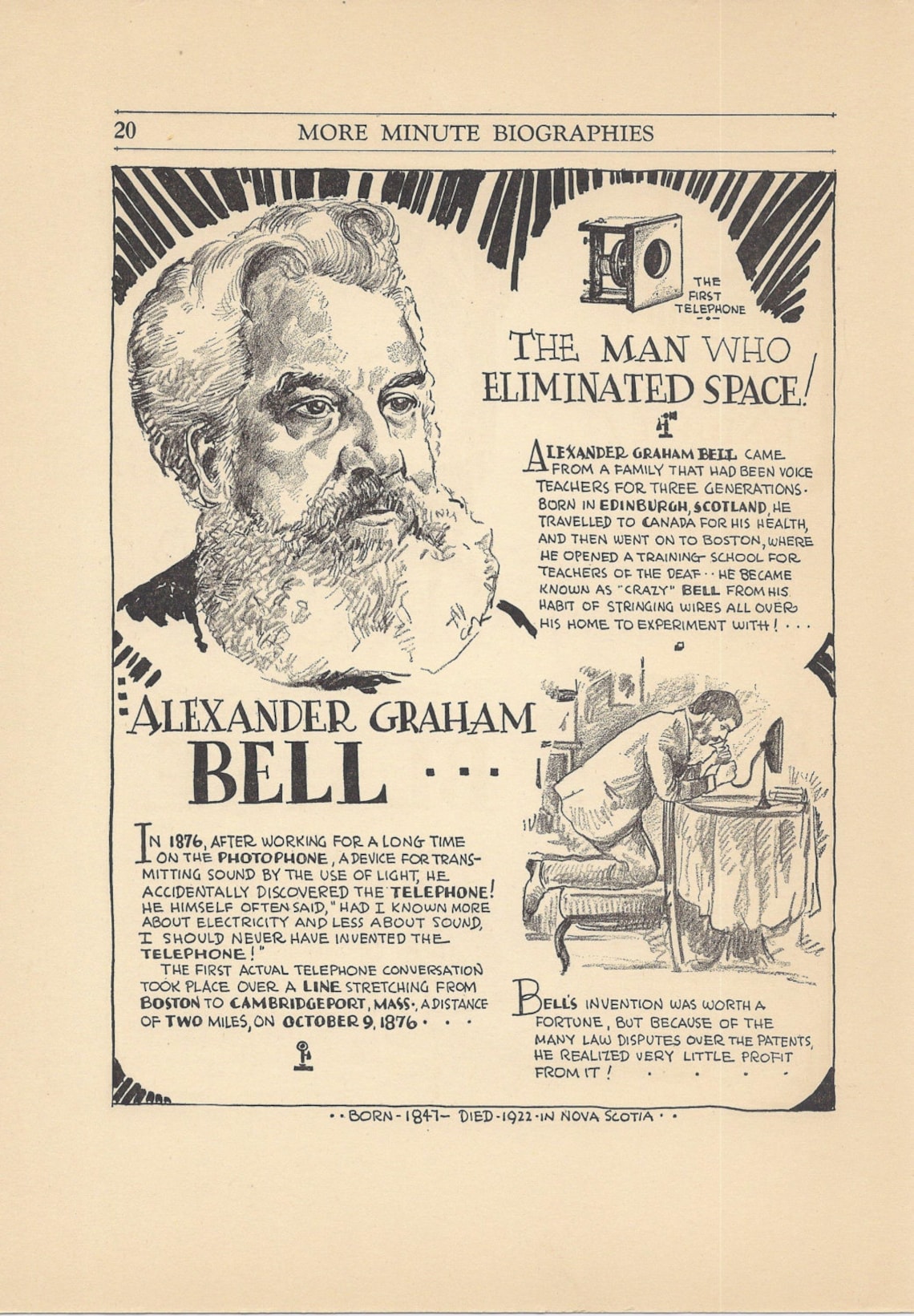 Alexander Graham Bell Vintage Art Print Classroom Decor - Etsy