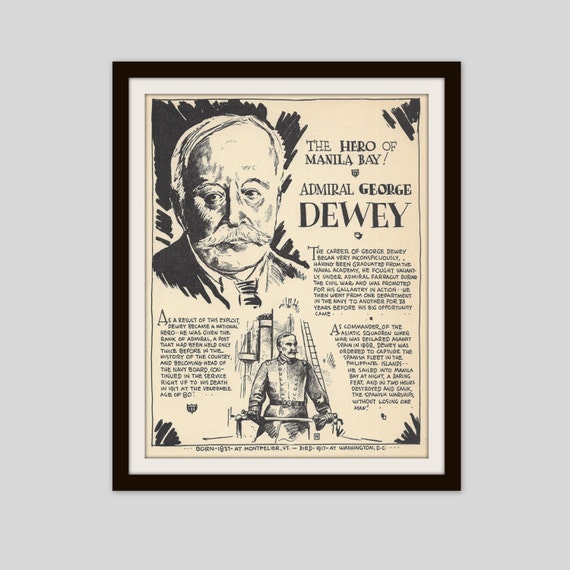 Admiral George Dewey Vintage Art Print Classroom Decor | Etsy
