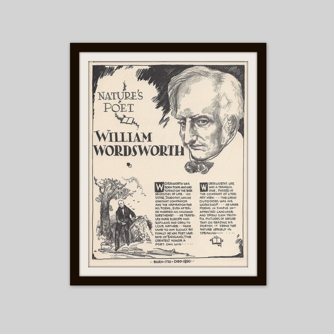 William Wordsworth, Vintage Art Print, Historical Figure, Literary Art ...
