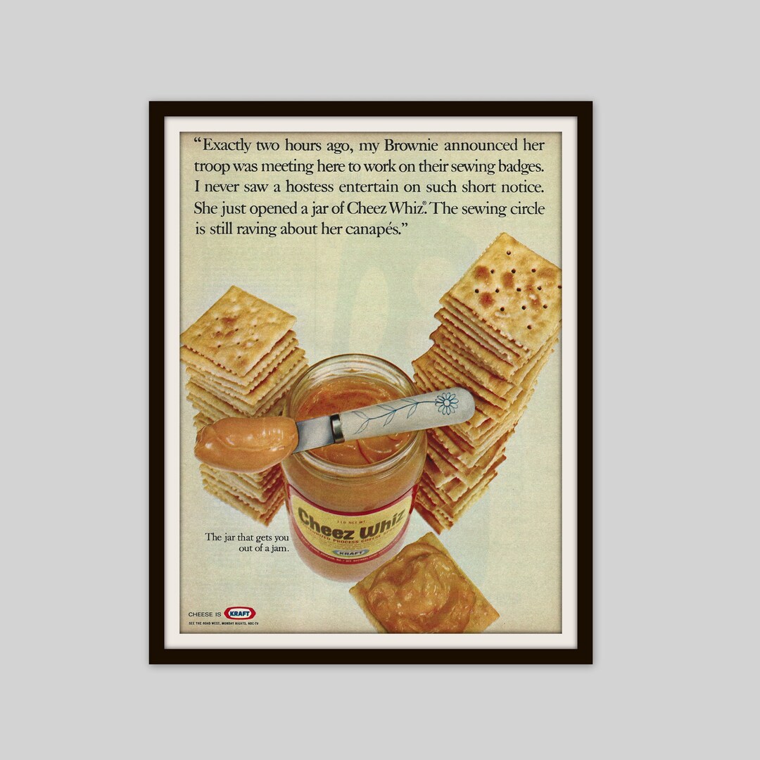1967 Cheez Whiz Ad, Vintage Cheese and Crackers Ad, Retro Food Ad ...