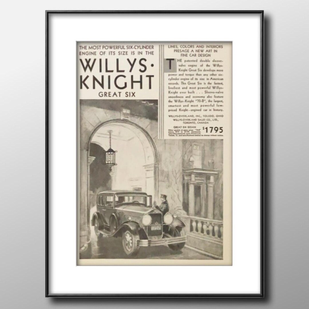1930 Automobile Ad, Willys-knight Great Six, Original Vintage Magazine ...