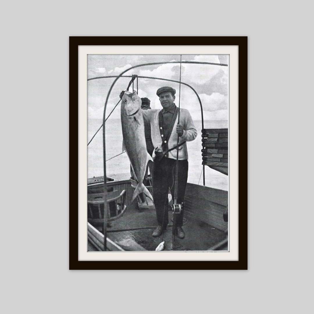 1924 Deep Sea Fishing Print, Fisherman Print, Amberjack Print, Fishing ...