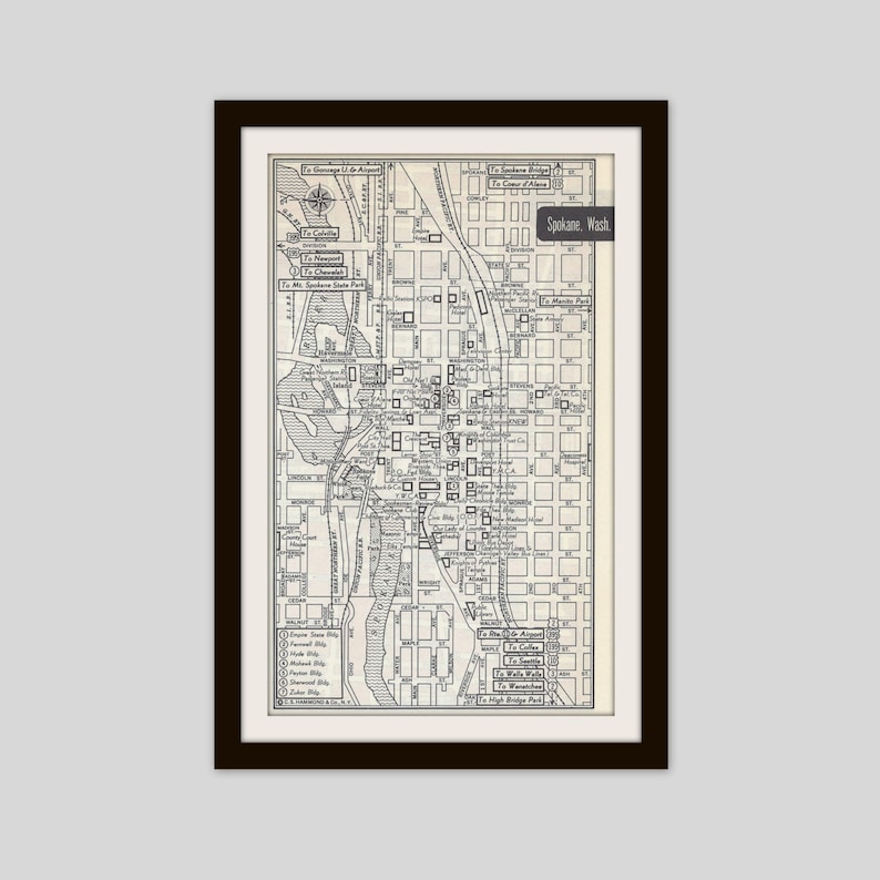 Springfield Massachusetts Map City Map Street Map 1950s 2 Etsy