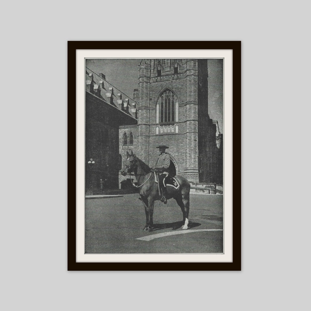 1945 Canadian Mountie Print, Royal Canadian Mounted Police, RCMP Print ...