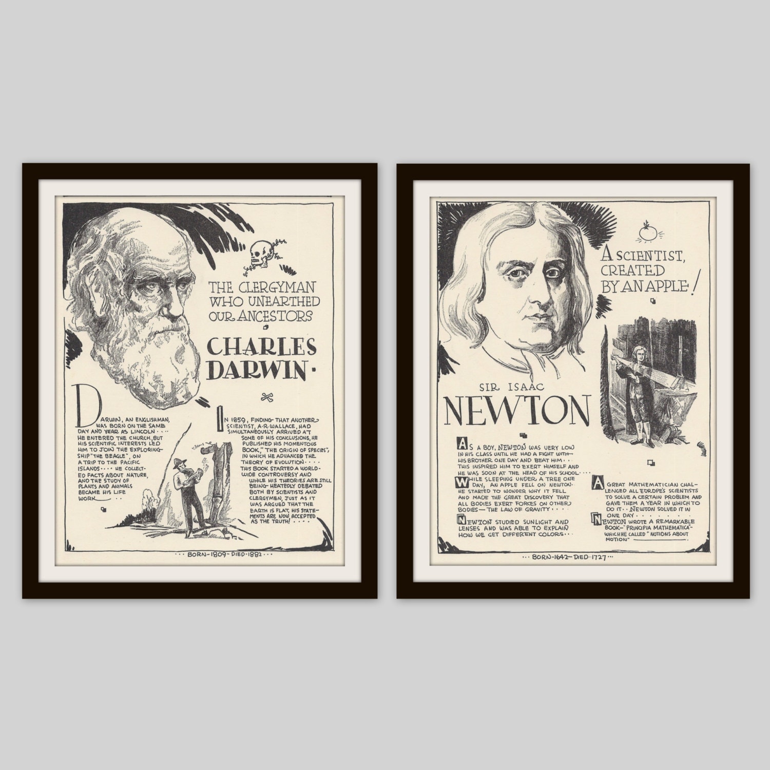 Any 3 Historical Biographies Set of 3 Vintage Art Print Set - Etsy