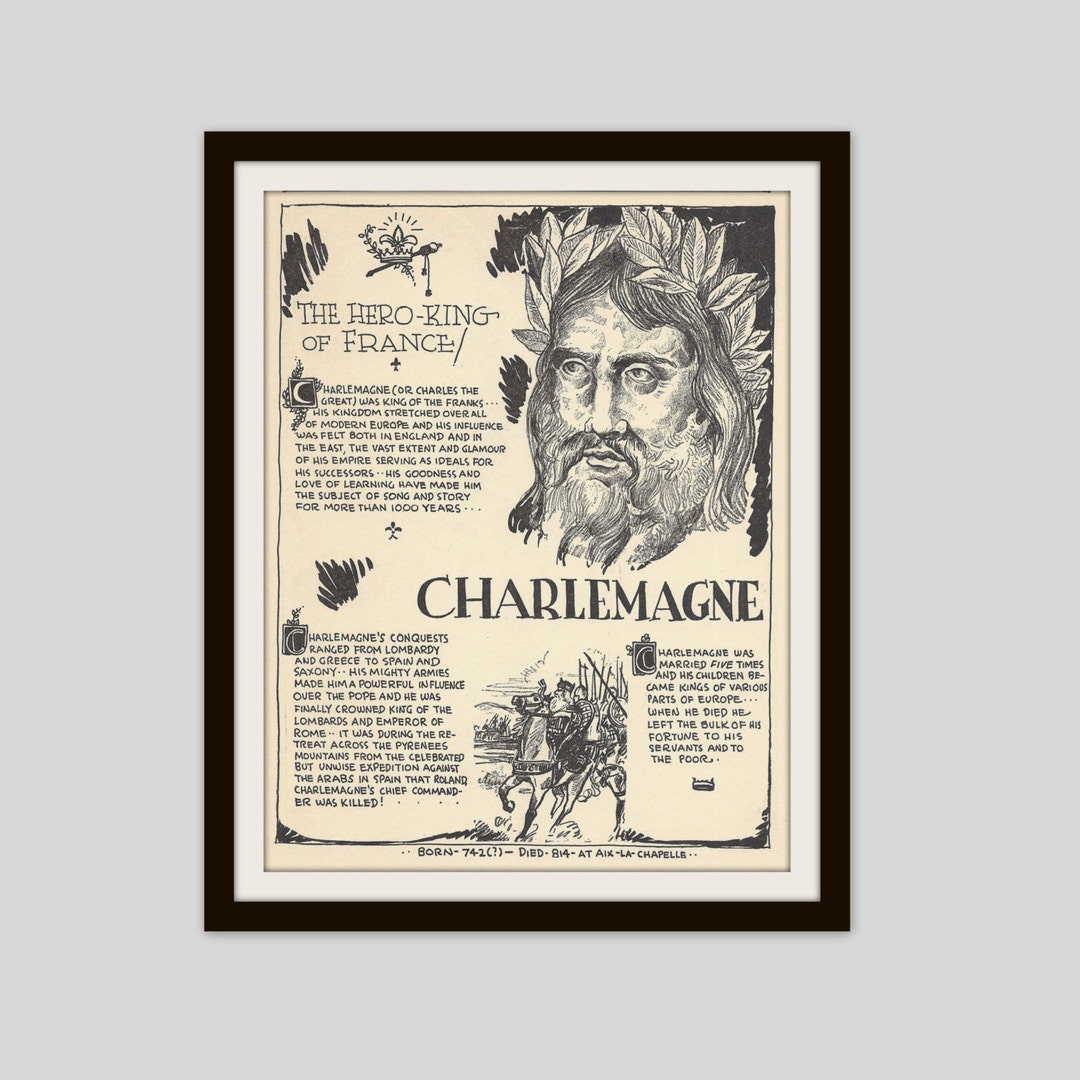 Charlemagne, Vintage Art Print, Classroom Art, History Teacher Gift ...