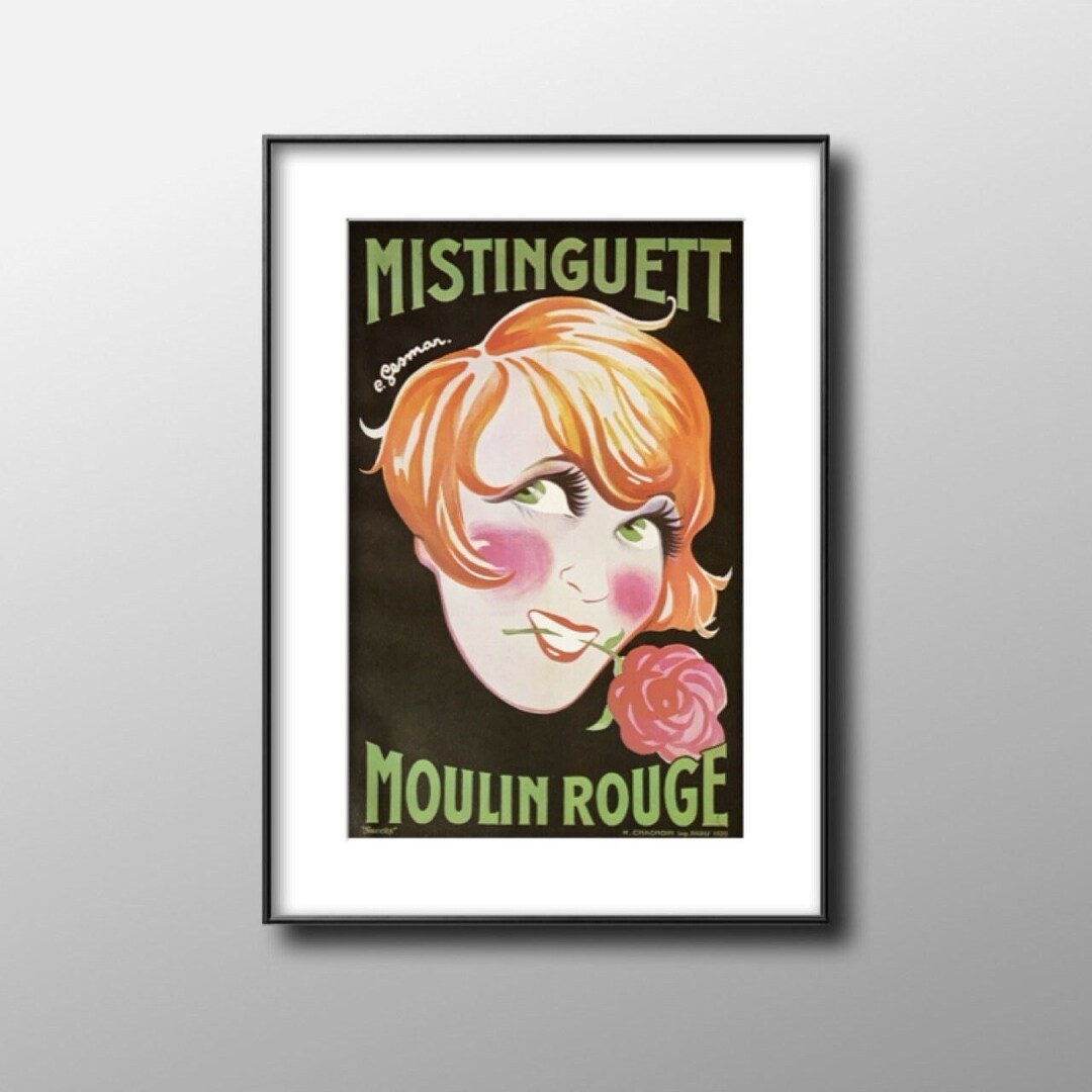 1977 Moulin Rouge Poster Print: Mistinguett Art Deco, Two Sided - Etsy