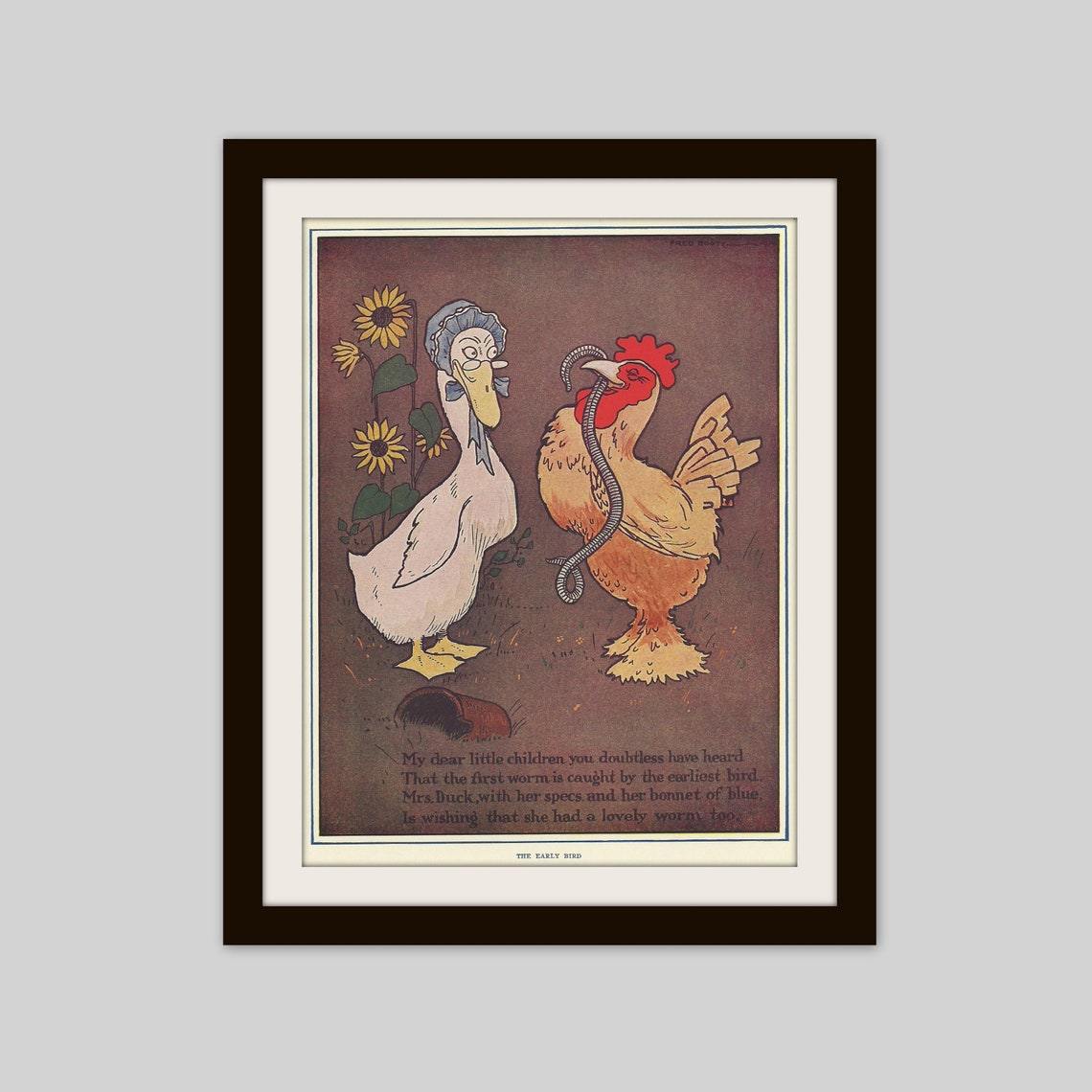 The Early Bird Antique Print: English Proverb, Nursery Art - Etsy