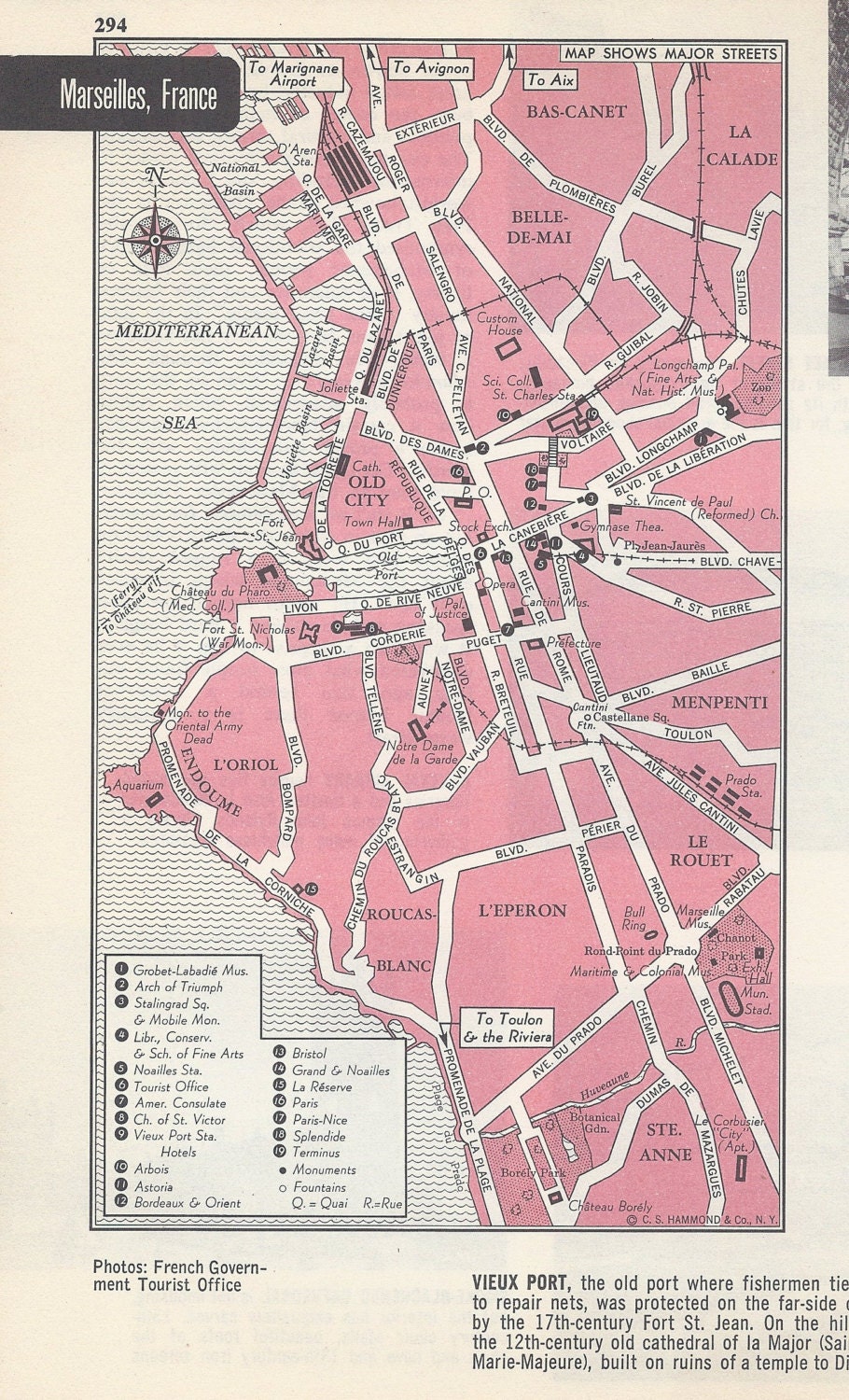 Marsella Francia Mapa Mapa de la ciudad Mapa de la calle | Etsy