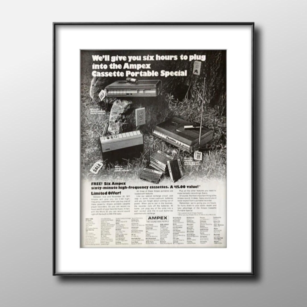 1971 Ampex Portable Cassette Player/recorder Print Ad, Original ...