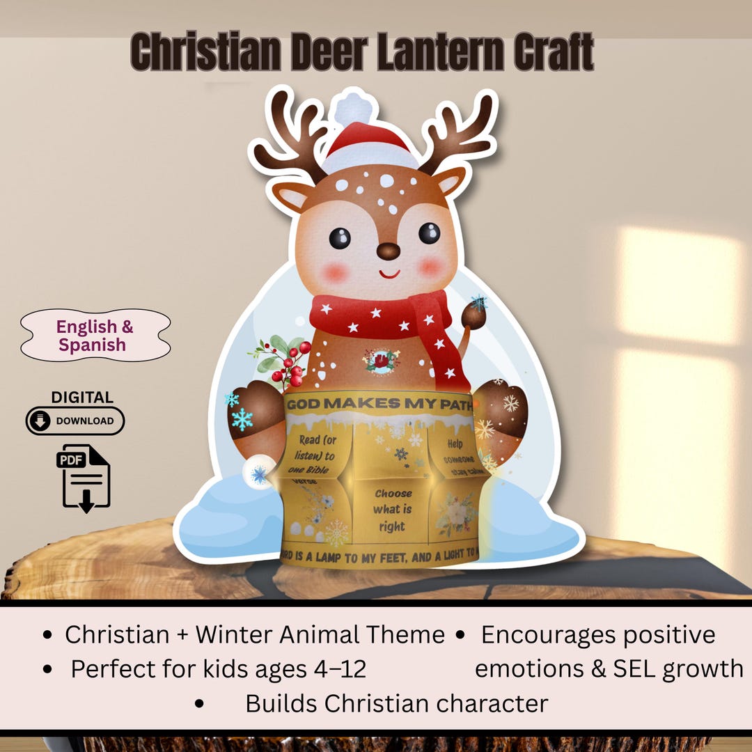 Deer Lantern Printable PDF | Christian Homeschool Craft for Kids ...