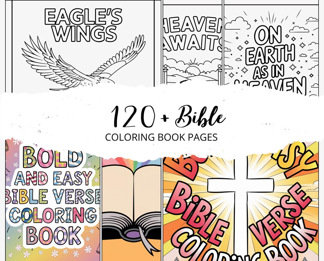 Bible Verse Coloring Pages for Kids Bundle. Christian Coloring Sheets ...