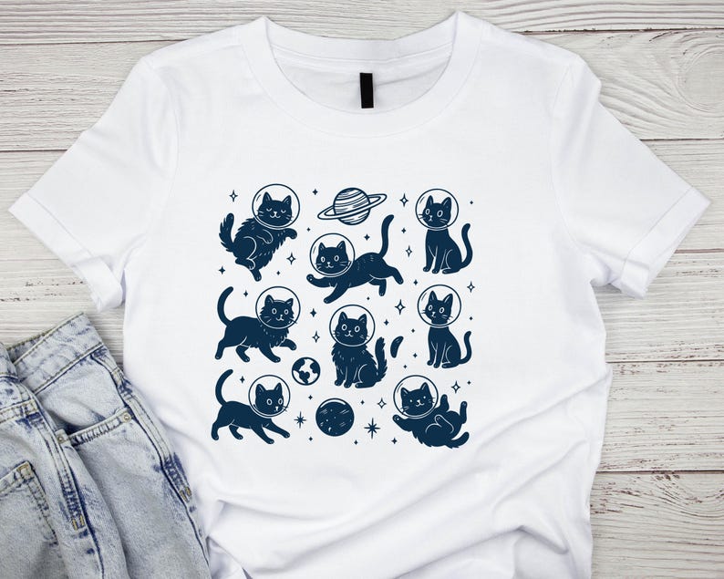 Cats in Space SVG PNG Bundle – Funny Astronaut Cat Clipart – Galaxy ...