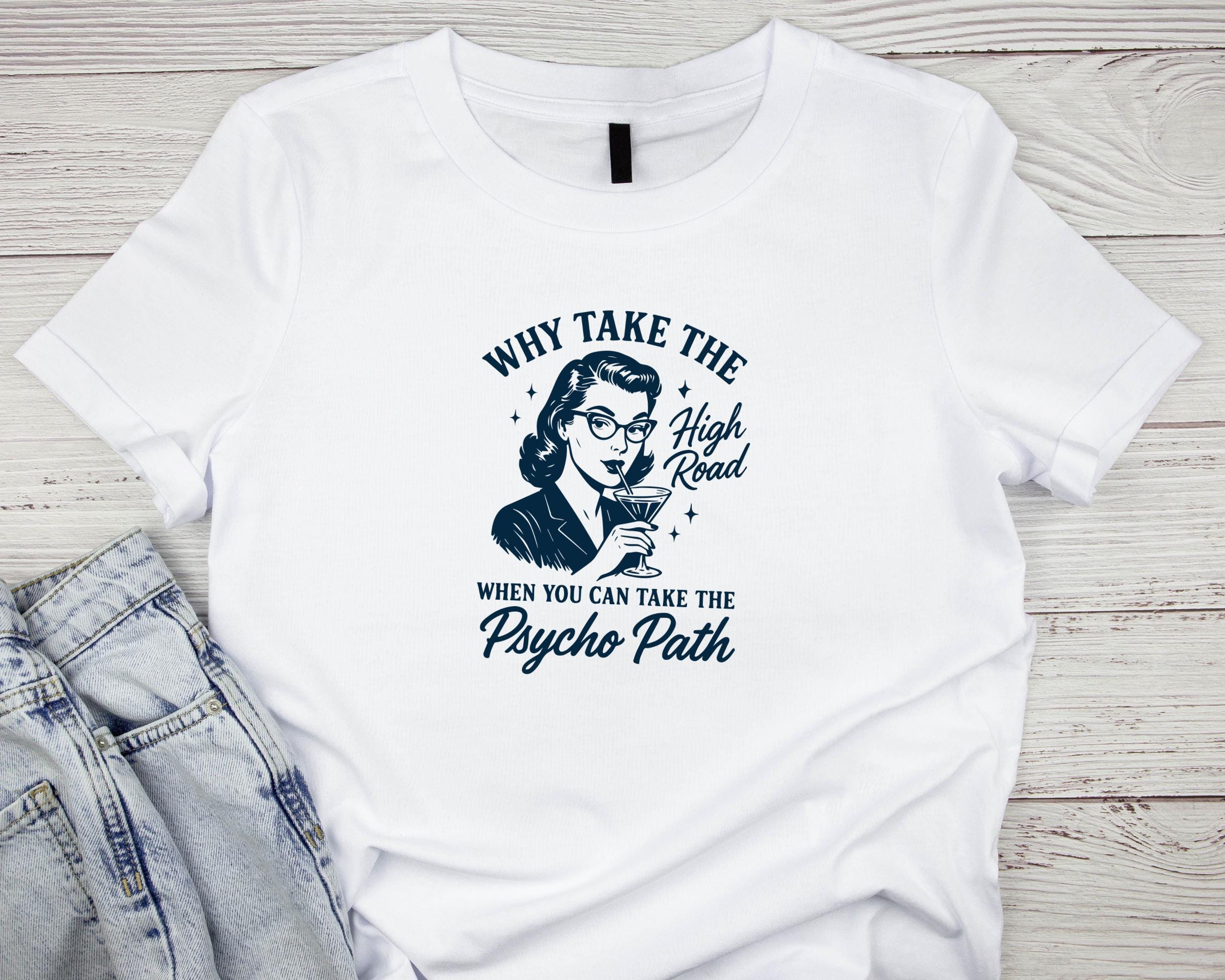 Psycho Path Sarcastic SVG PNG: Funny Retro Woman Design (digital ...