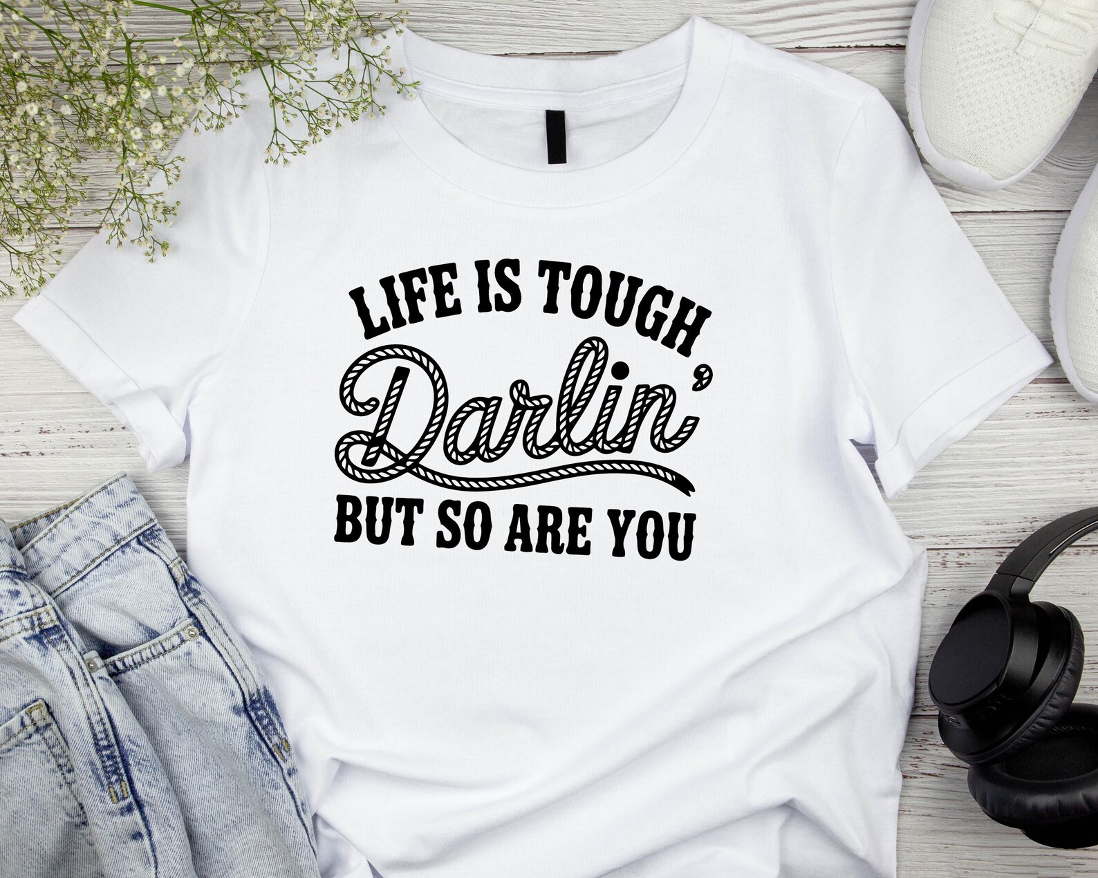 Life is Tough Darlin' PNG: Retro Western Design (digital Download) - Etsy