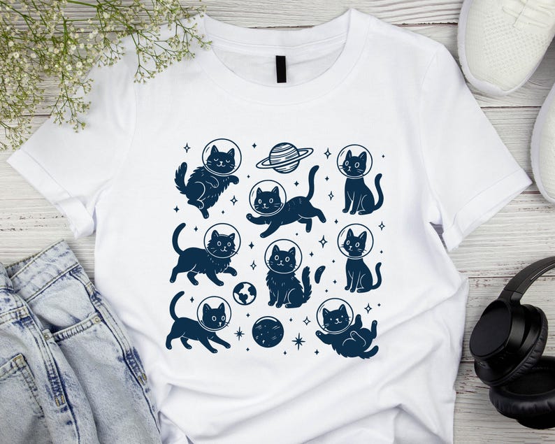 Cats in Space SVG PNG Bundle – Funny Astronaut Cat Clipart – Galaxy ...