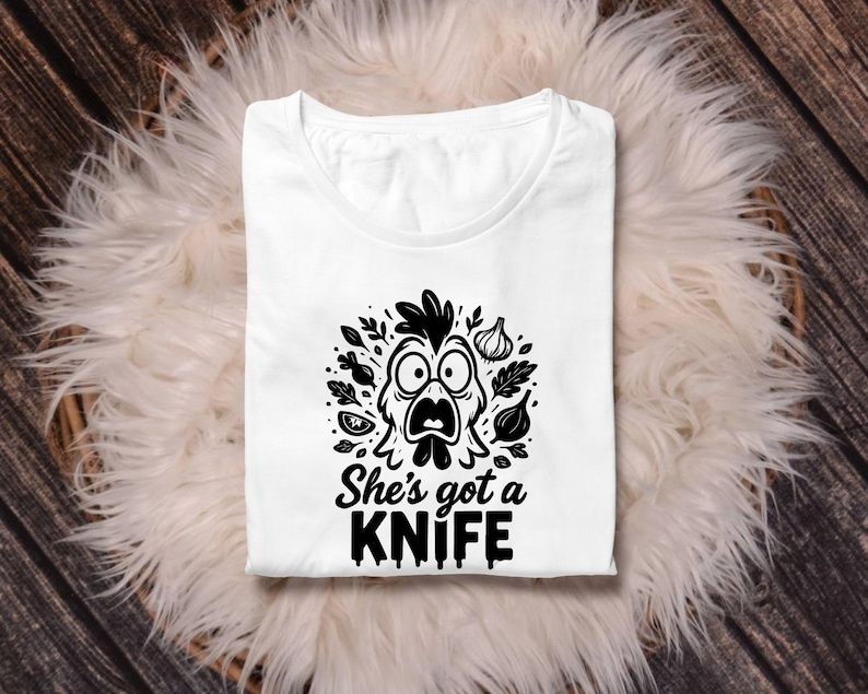 Funny Chicken T-shirt Design: She's Got a Knife SVG PNG (digital Download - Etsy