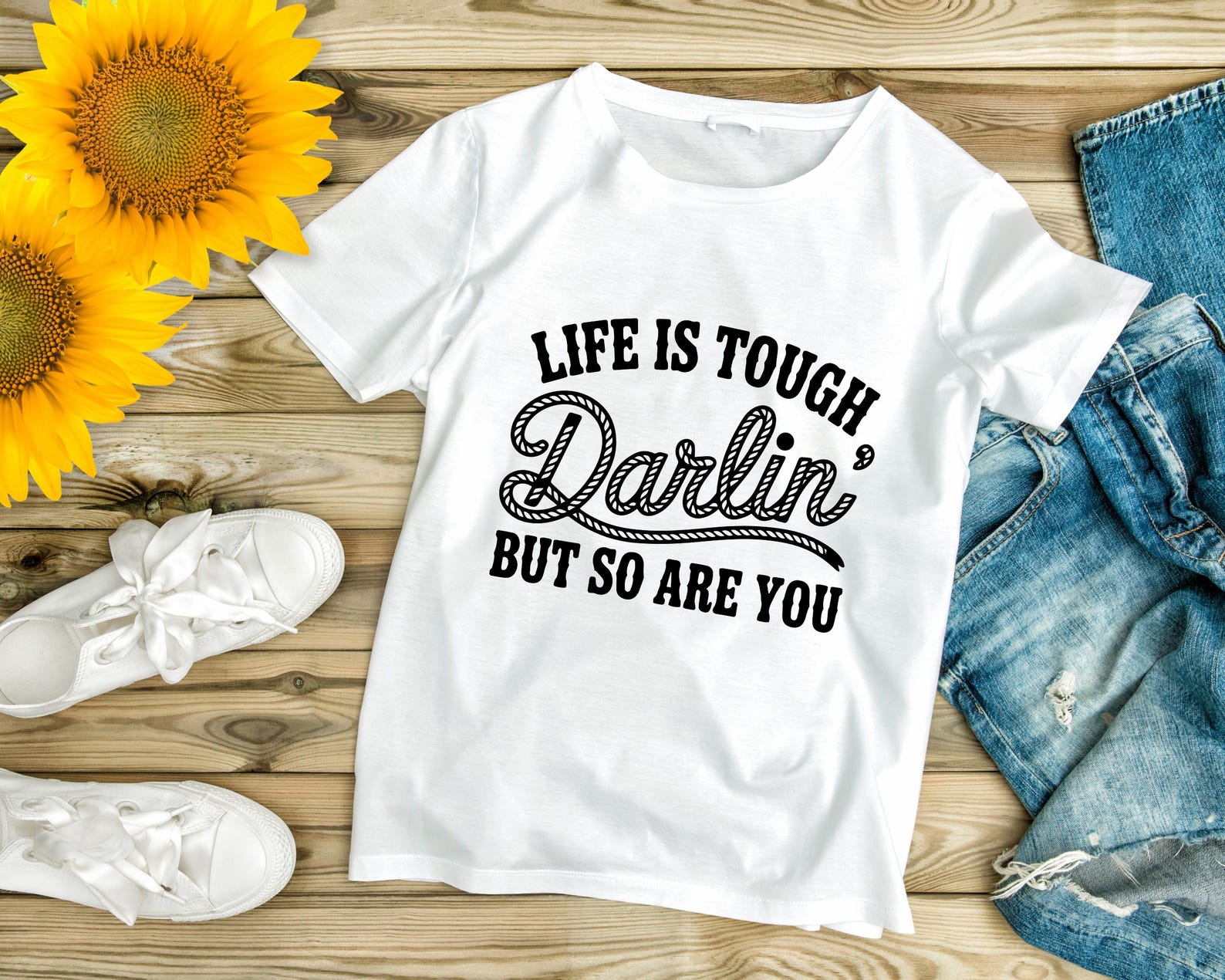 Life is Tough Darlin' PNG: Retro Western Design (digital Download) - Etsy