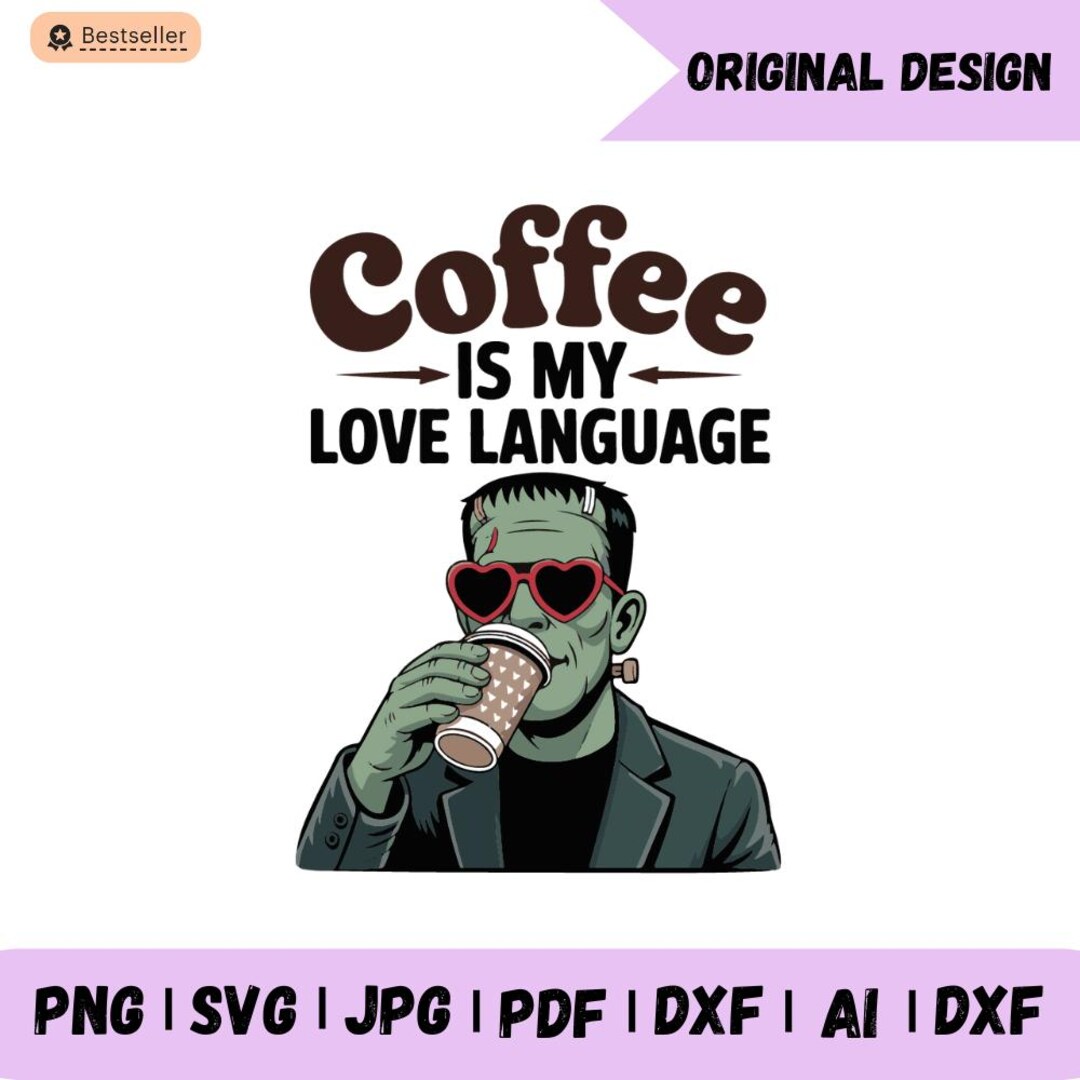 Frankenstein Coffee PNG: Spooky Halloween Shirt Design (digital ...