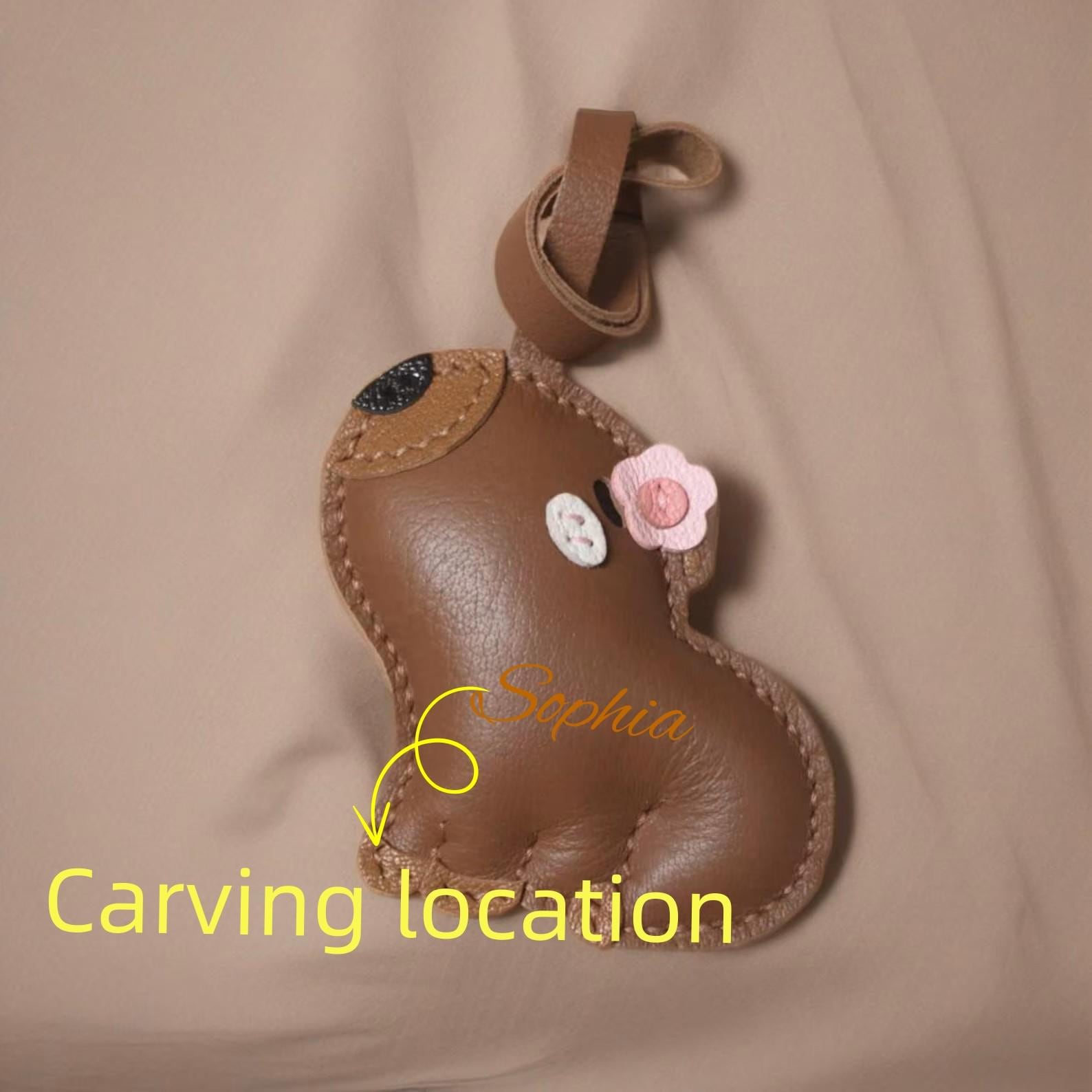 Handmade Leather Capybara Keychain or Bag Charm – DIY Kit or Ready-made ...