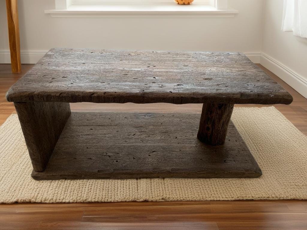 Rustic Oak Coffee Table, Nostalgia Table, Live Edge Furniture, Old ...