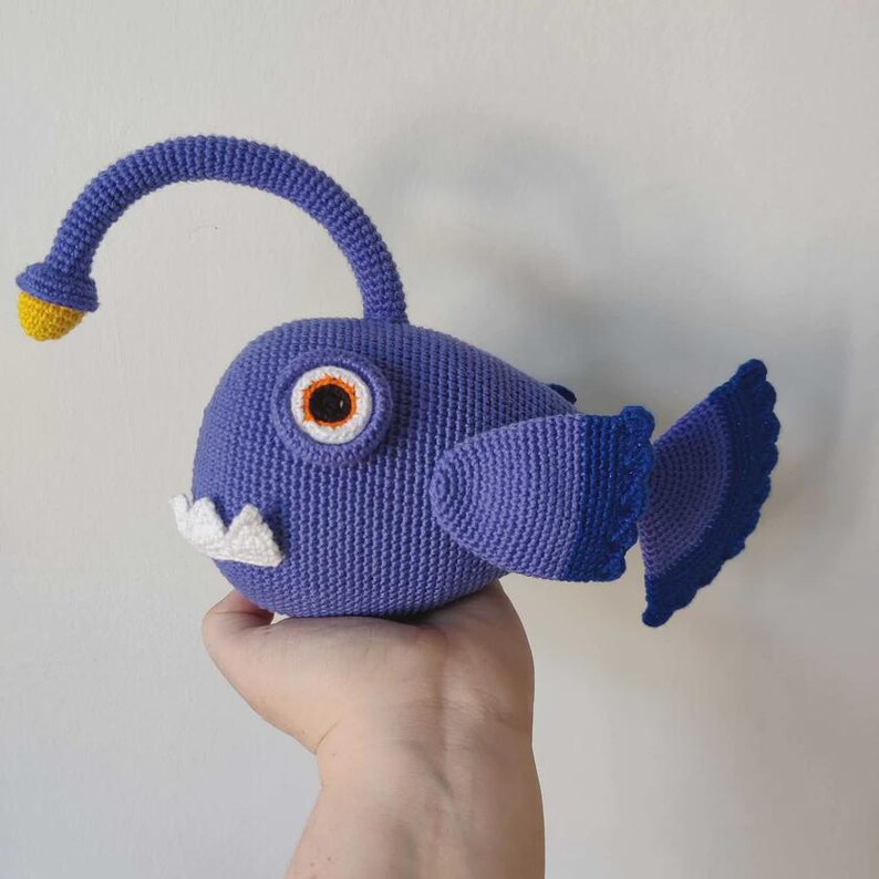 Crochet Anglerfish Pattern - Unique Amigurumi Toy DIY, Sea Creature ...