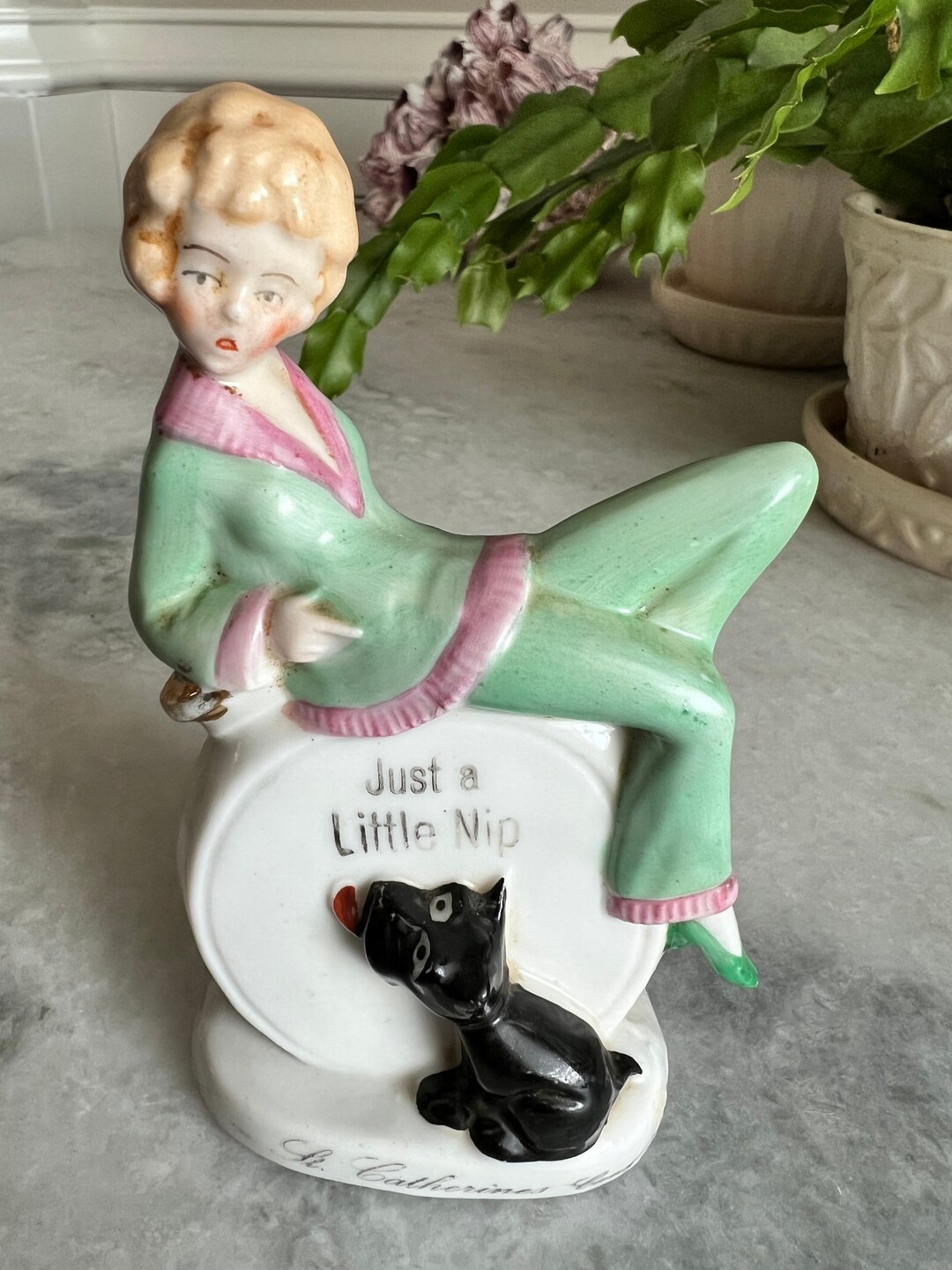 Flapper Girl Antique Flask Prohibition Era St Catherines Ontario ...