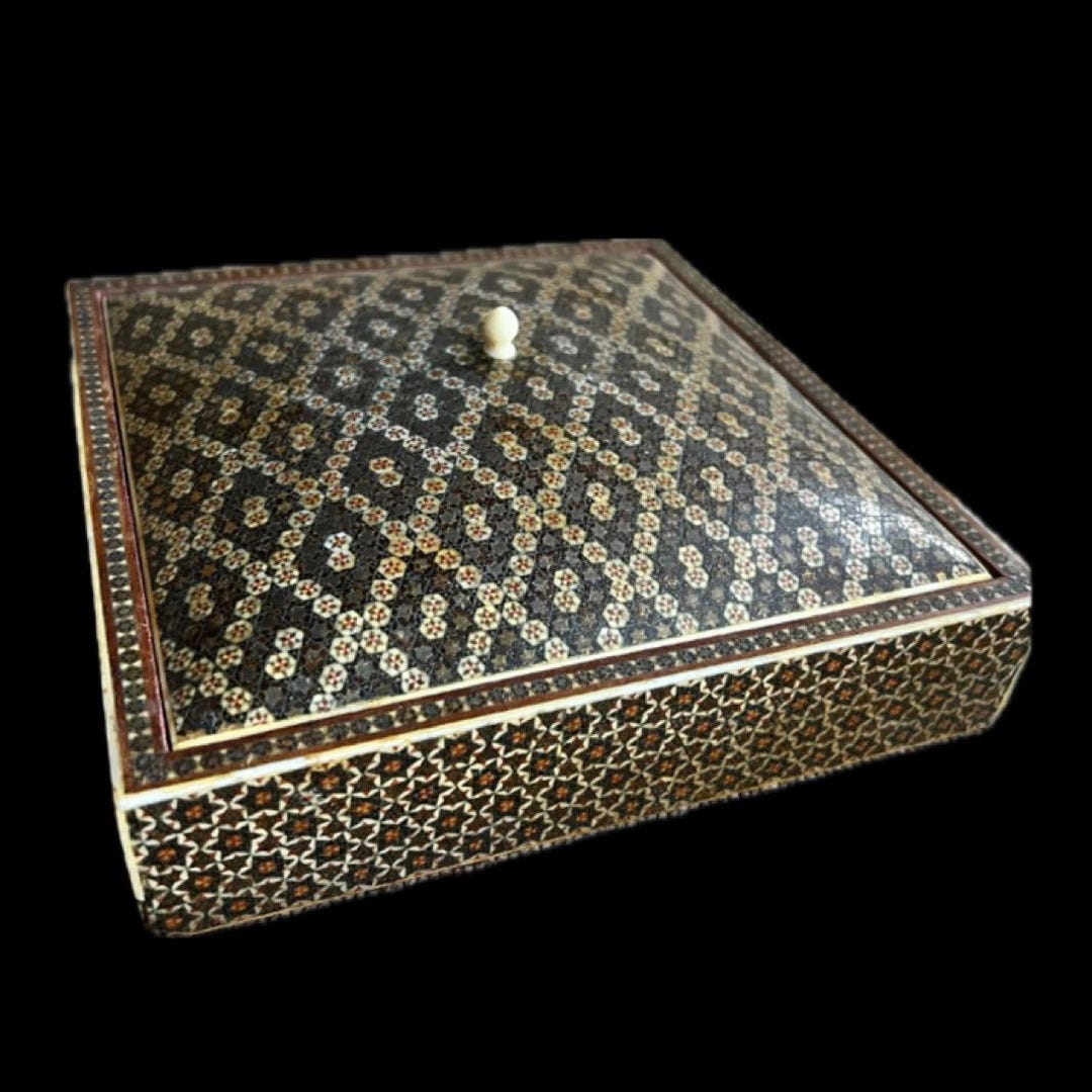 Sadeli Box Antique Jewelry Bombe Chest Islamic Art Inlaid Mosaic ...