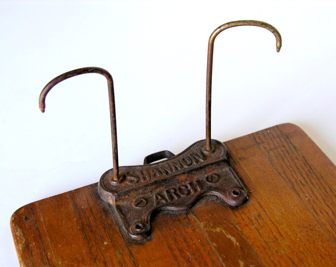 Antique Shannon Arch File Filing System Wooden Clipboard Rustic Display ...
