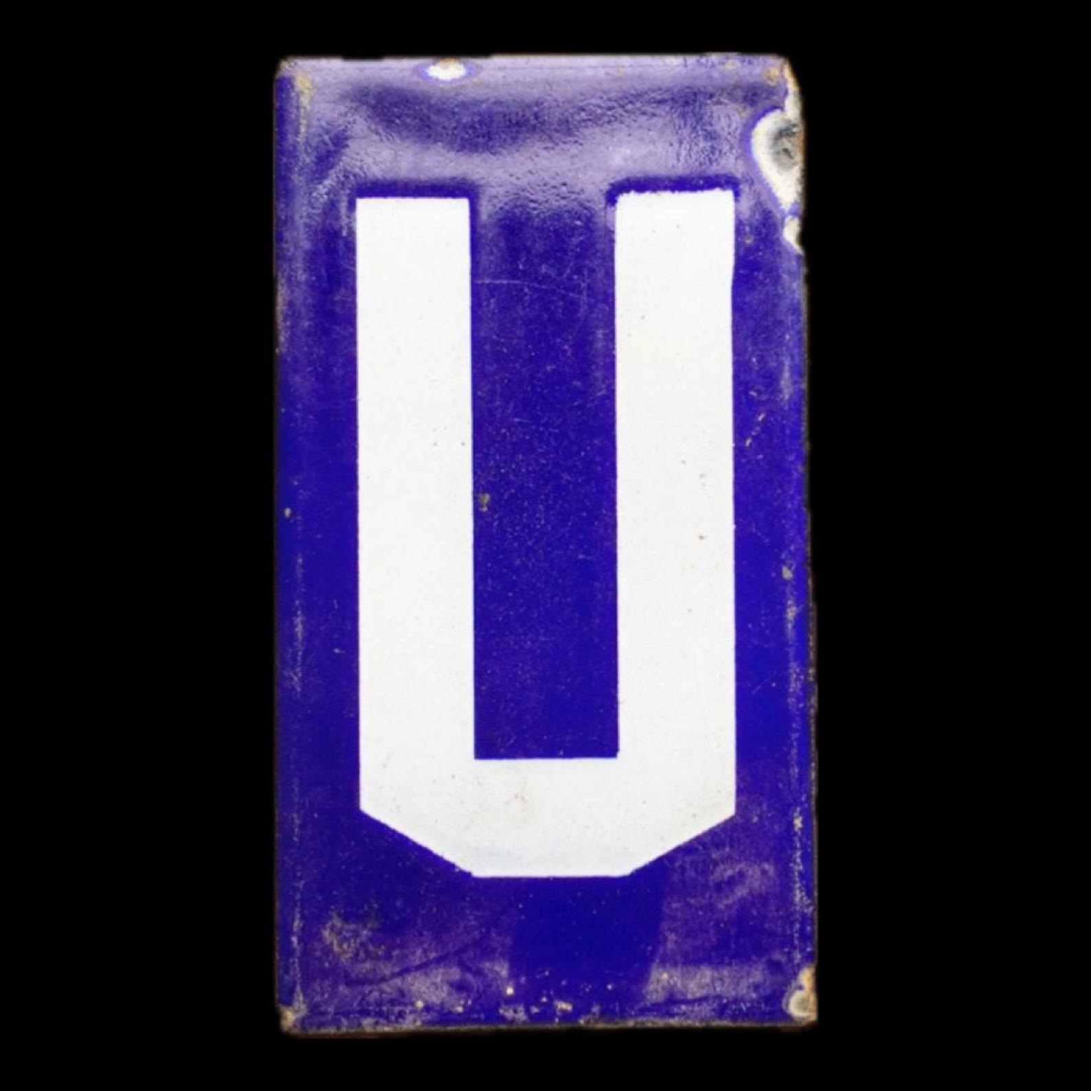 Enamel Letter U Vintage Porcelain Sign Cobalt French Blue - Etsy