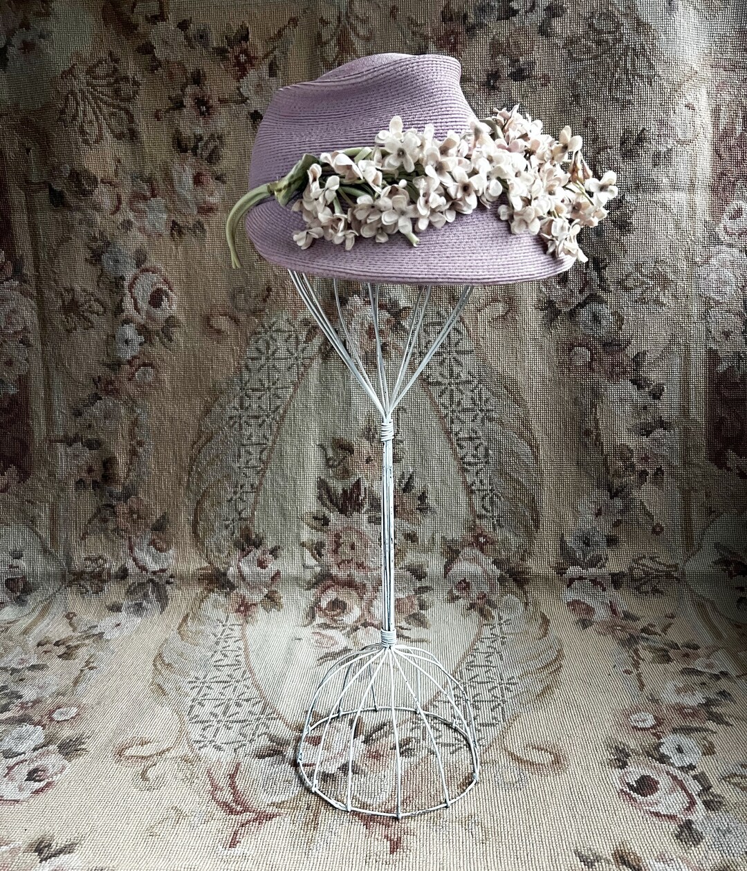 Wire Hat Stand 22” Millinery Shop Display Head Form Rustic Metal ...