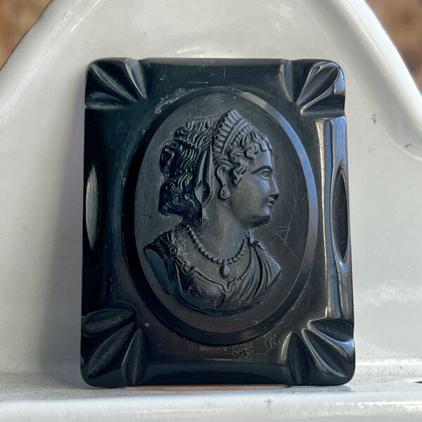 Black Bakelite Cameo - Etsy