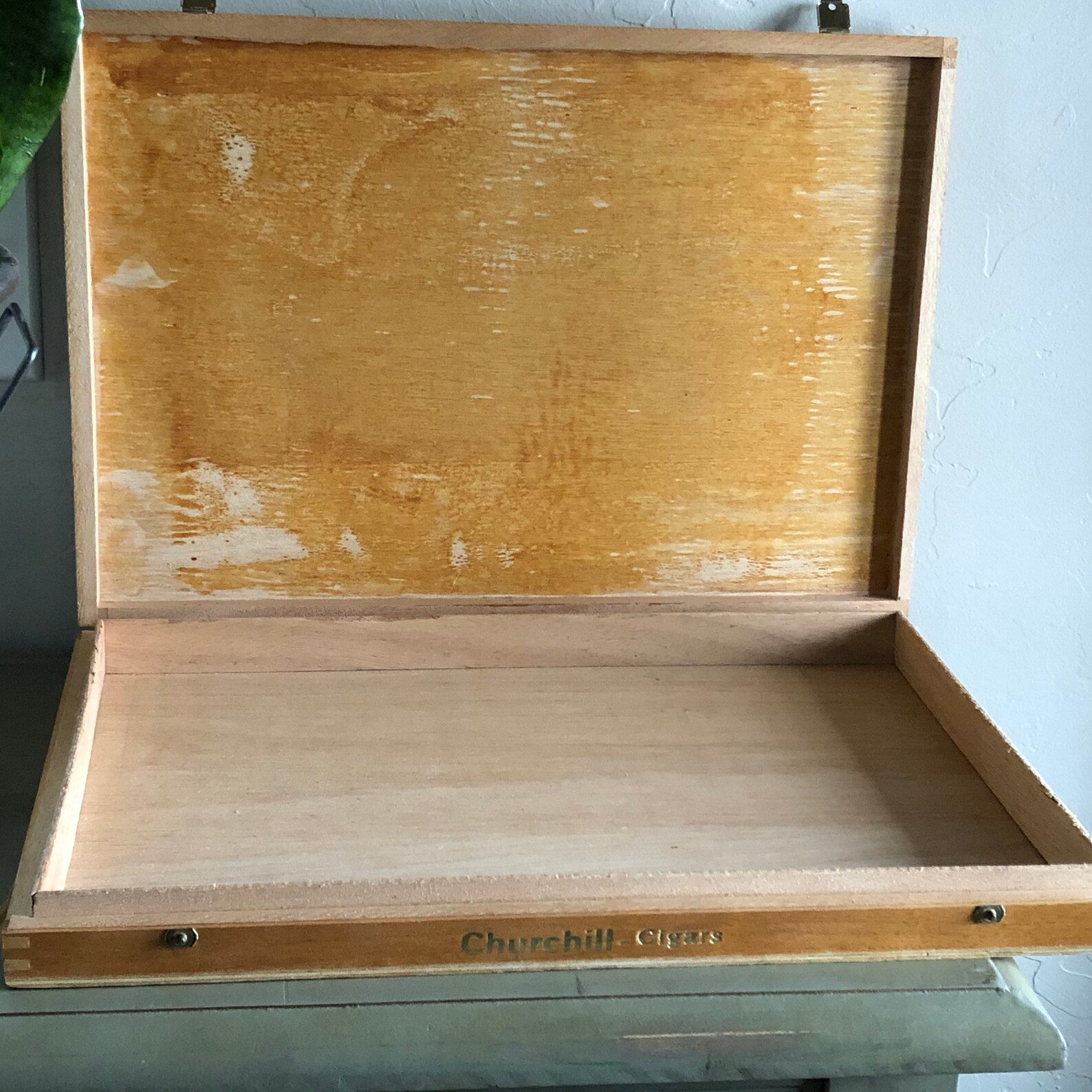 Large Wooden Cigar Box Vintage Storage Display Churchill - Etsy