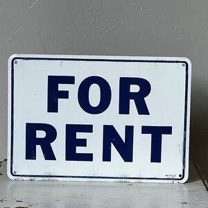 Vintage Metal for Rent Sign Cobalt Blue White Industrial Decor - Etsy