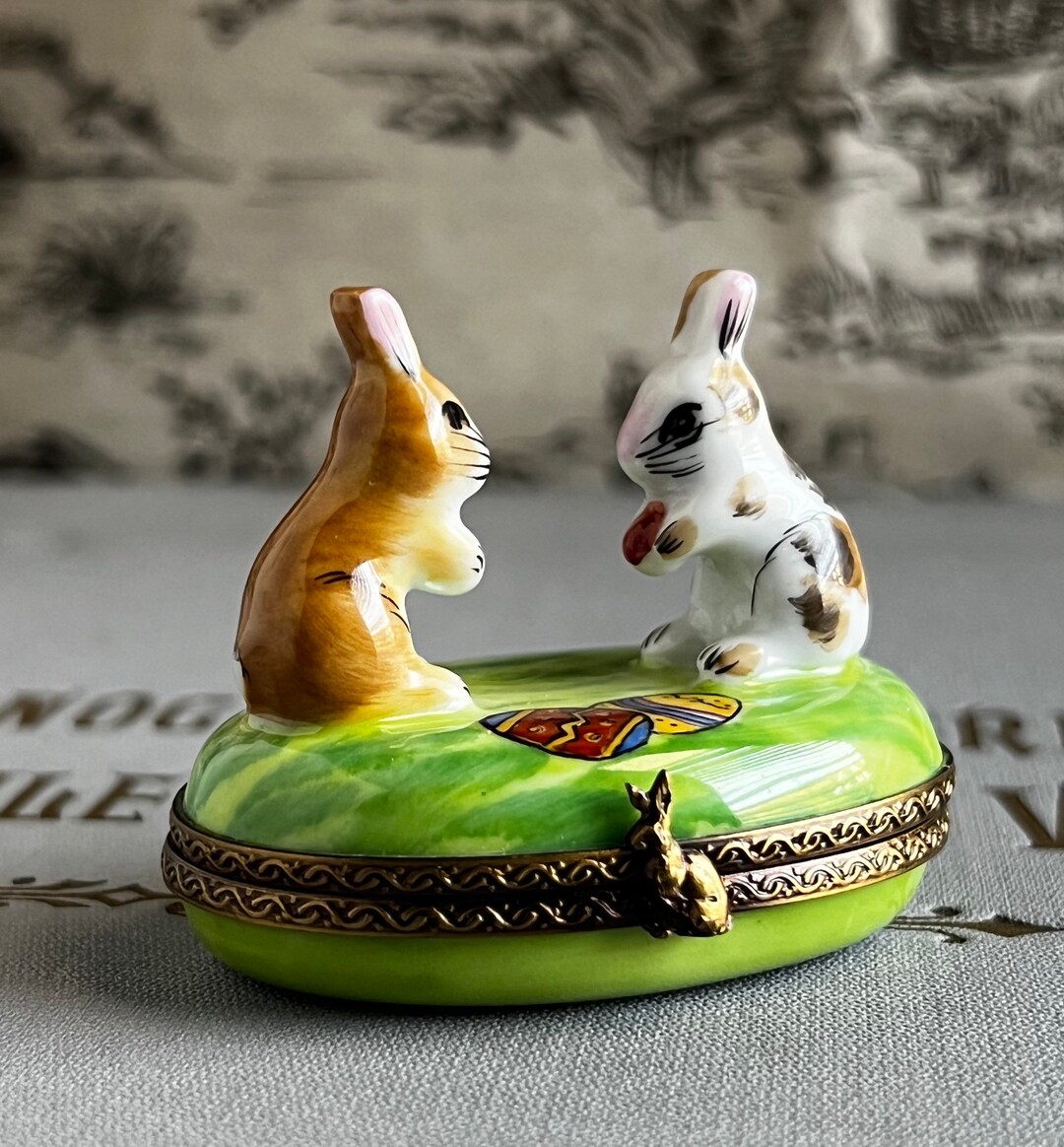 Limoges Box Easter Bunnies Rabbits Eggs - Etsy