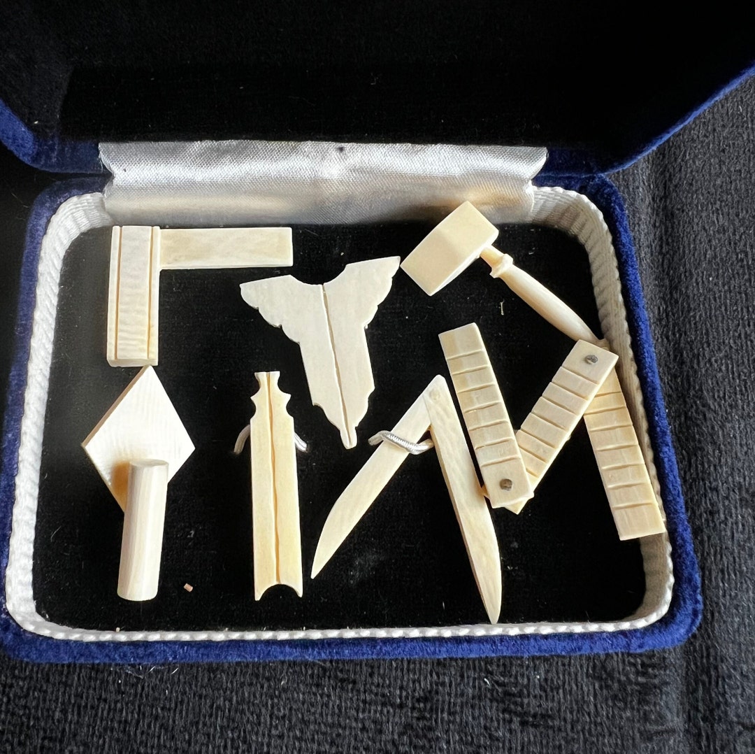 Miniature Masonic Tool Set Fraternal Lodge Vintage in Original Case ...
