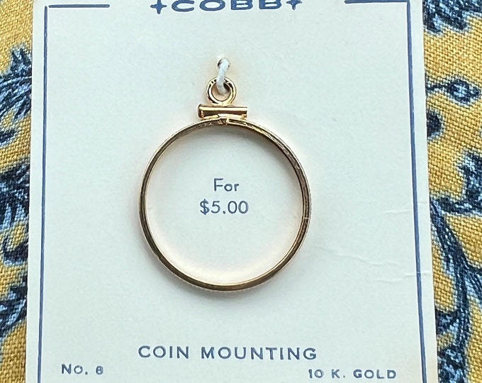 10k Solid Gold Coin Bezel Vintage Pendant for 5.00 Liberty Head - Etsy