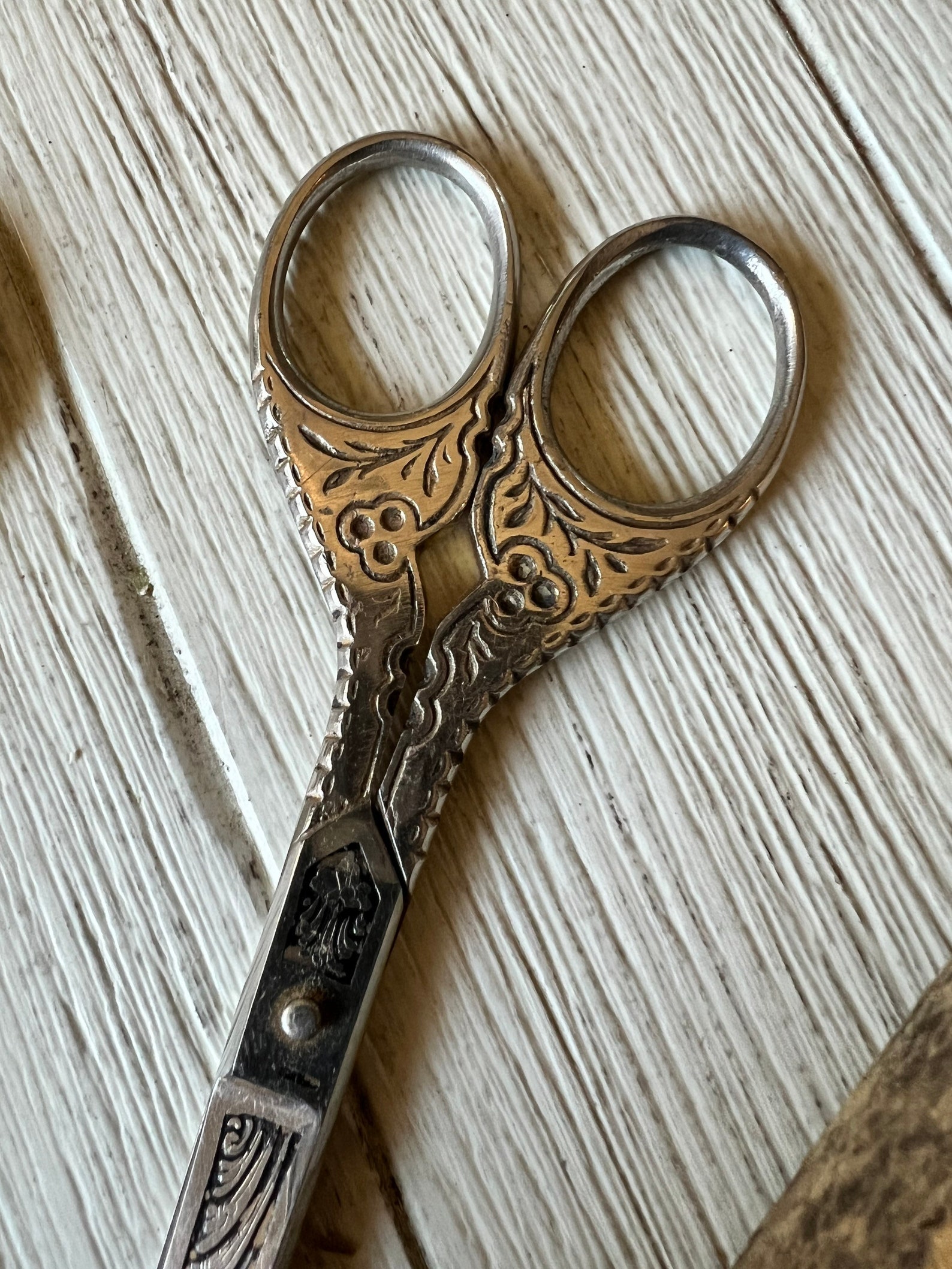 Antique Scissor Case Keeper Leather Velvet Holder 3 Pair Vintage ...