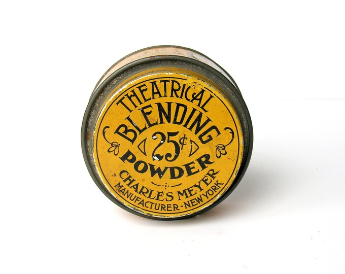 Antique Theatrical Powder Tin Charles Meyer Theater Makeup Gold Black ...