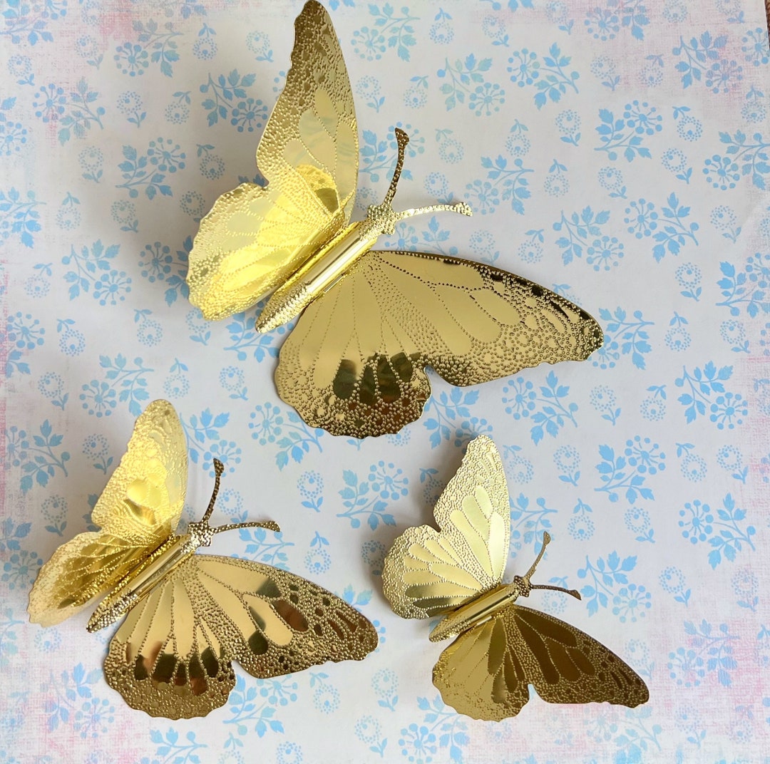 Brass Butterflies for Upcycling, Glass Glittering Vintage Butterfly - Etsy
