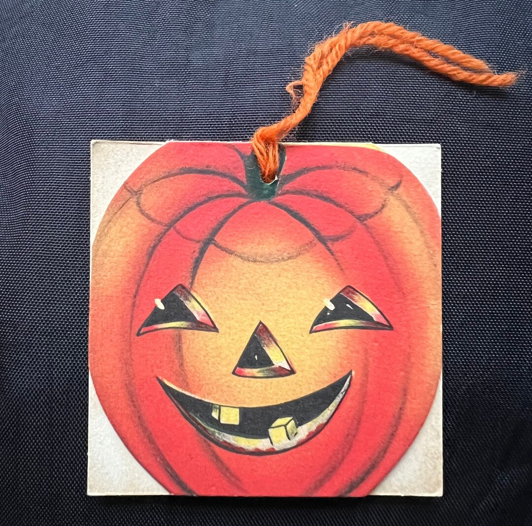 Vintage Halloween Bridge Tally Full Moon, Bat & JOL - Etsy